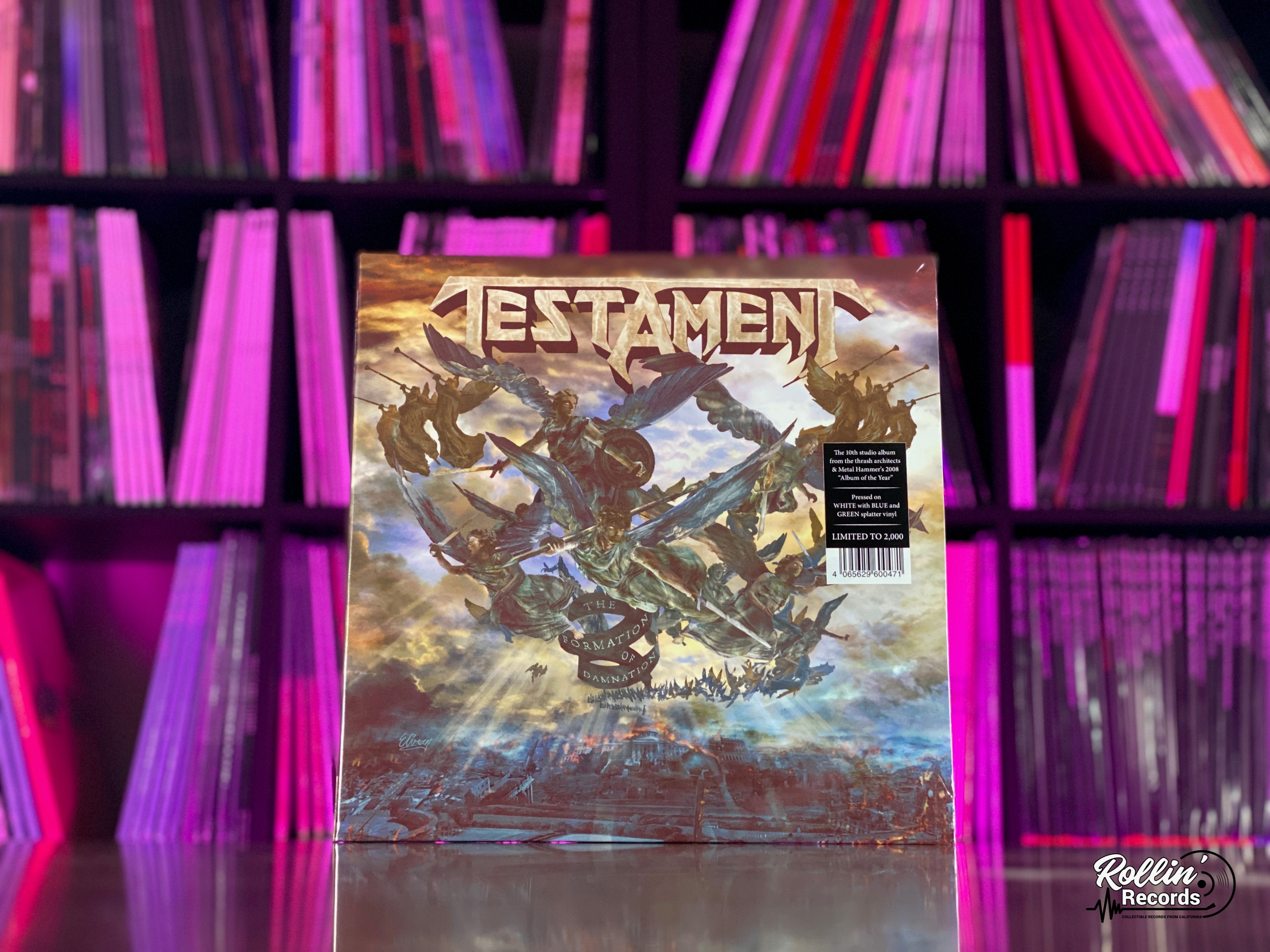 Testament - The Formation of Damnation (White w/ Blue & Green Splatter ...